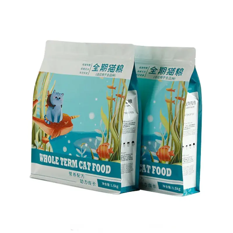 Custom Cat Food Packaging Wholesale - Food Grade Flat Bottom Pouch